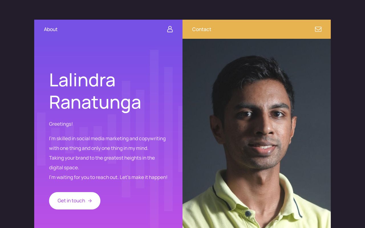 Lalindra's landing page